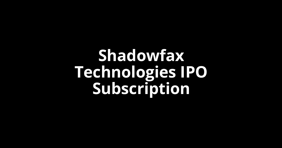 Shadowfax Technologies IPO Subscription Status